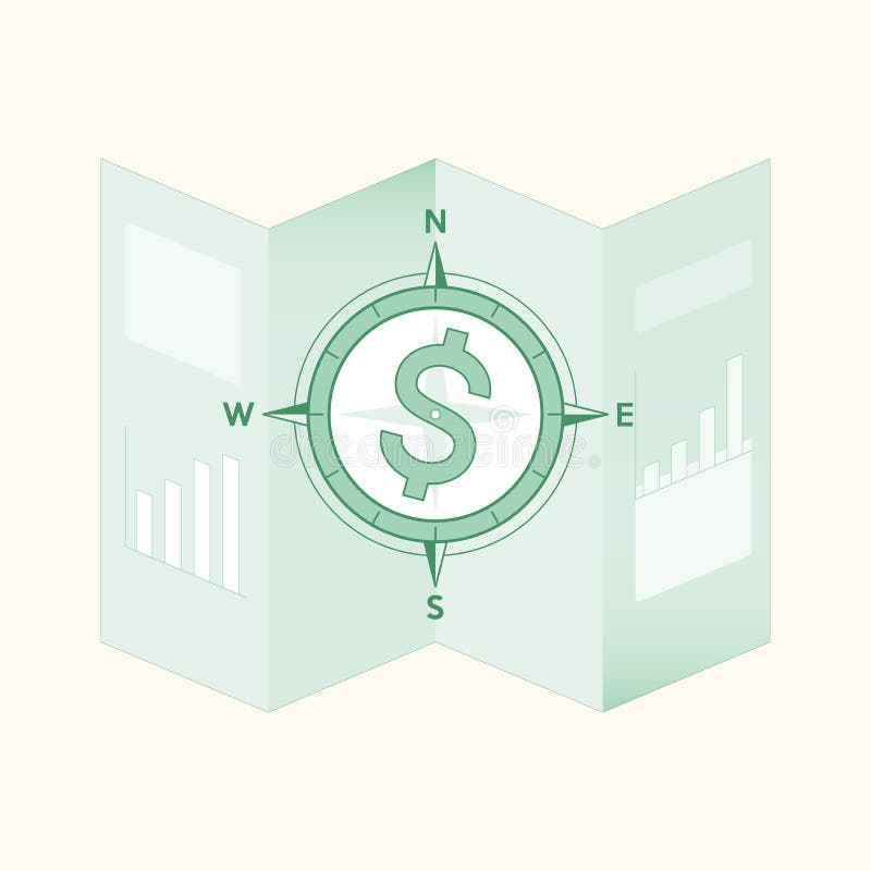 Compass Financial Direction Stock Vector - Illustration of dollar ...