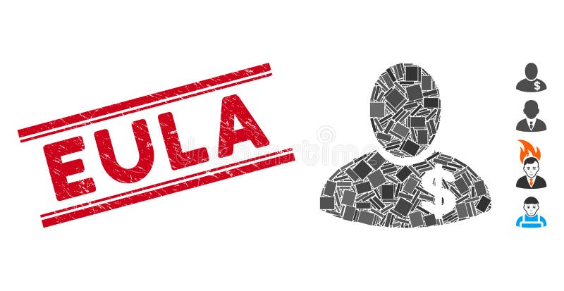 Financier Mosaic and Distress Eula Stamp with Lines Stock Vector ...