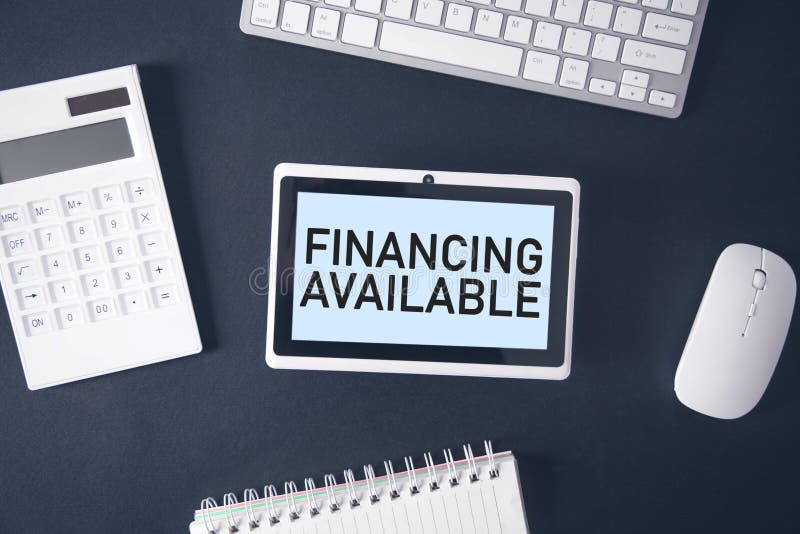 Financing Available Text in Tablet Screen with a Business Objects Stock ...