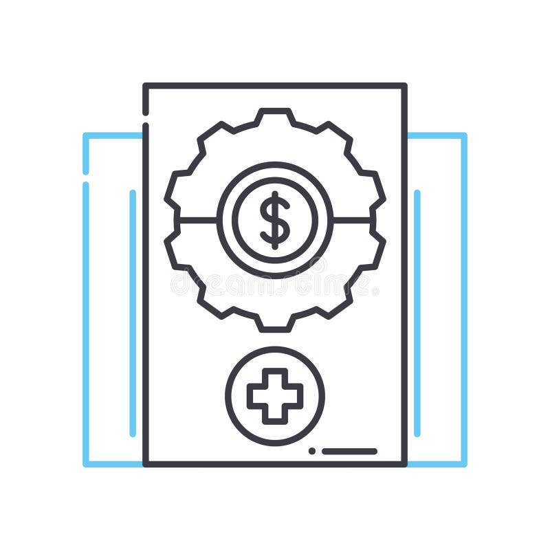 Financing Options Line Icon, Outline Symbol, Vector Illustration ...