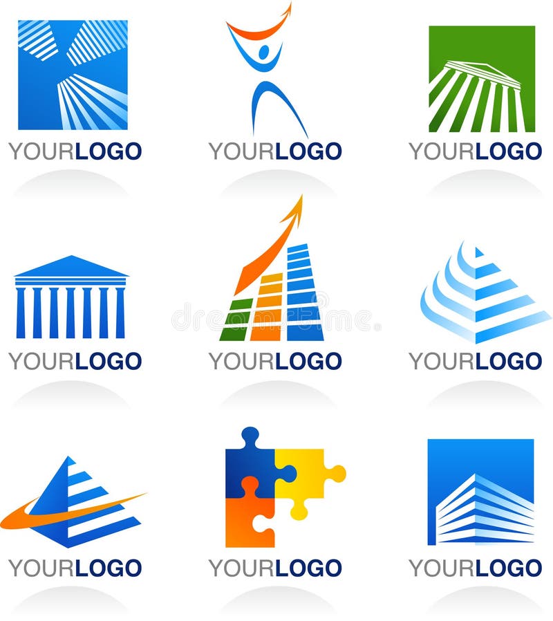 Fastighet- Och Konstruktionssymboler/logoer Vektor Illustrationer ...