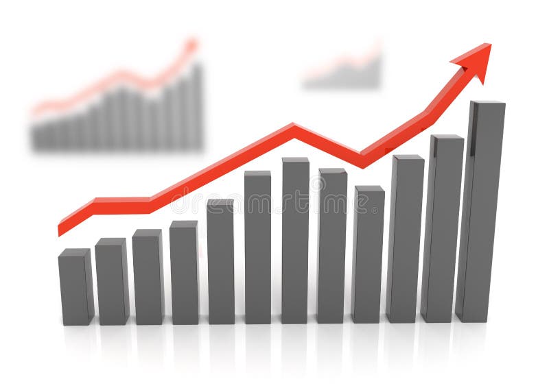 Rotes Steigendes Diagramm Mit Pfeil Vektor Abbildung - Illustration von ...