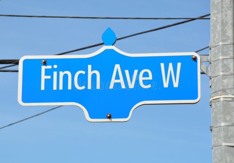 Finch avenue sign stock photo. Image of entry, aware - 40929302