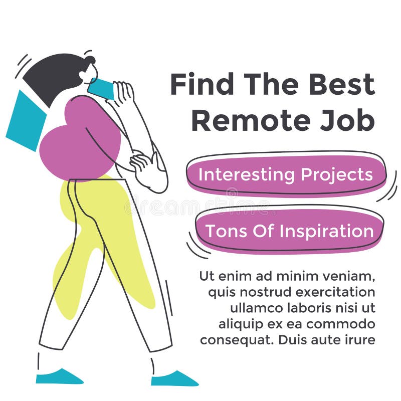 Find Best Remote Job, Interesting Projects Vector Stock Vector ...