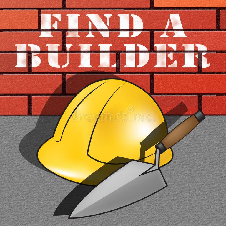 Find a Builder Represents Contractor Search 3d Illustration Stock ...