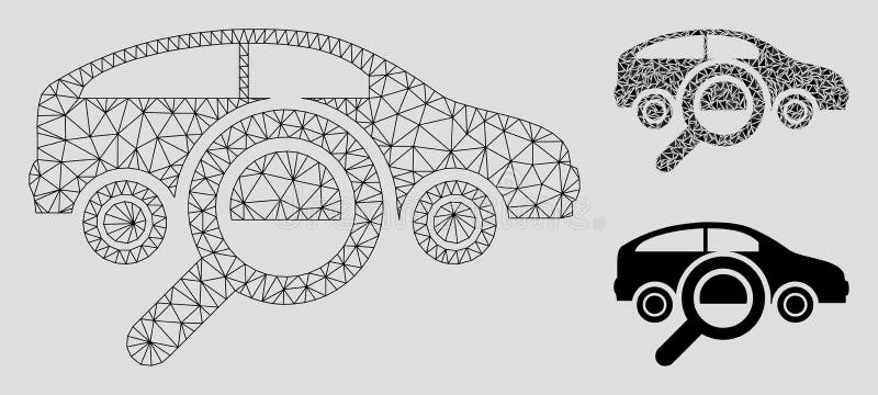 Find Car Vector Mesh Network Model and Triangle Mosaic Icon Stock ...