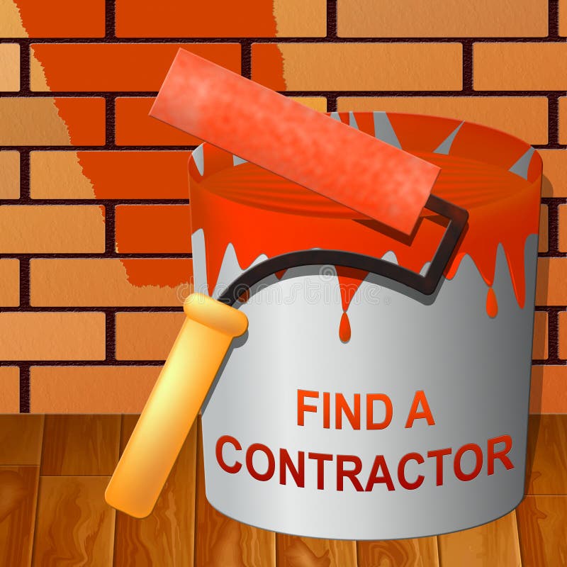 Find a Contractor Showing Finding Builder 3d Illustration Stock ...