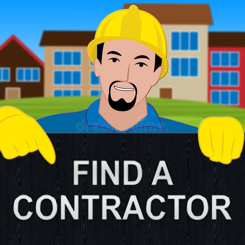 Find a Contractor Shows Finding Builder 3d Illustration Stock ...