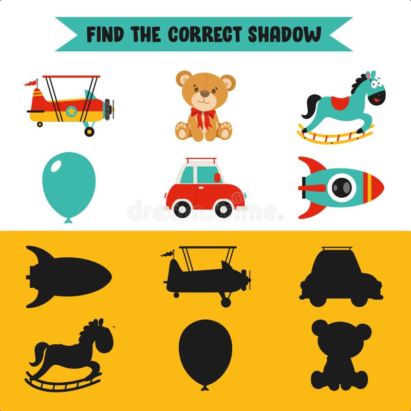 Find the Correct Shadow Activity Stock Vector - Illustration of ...