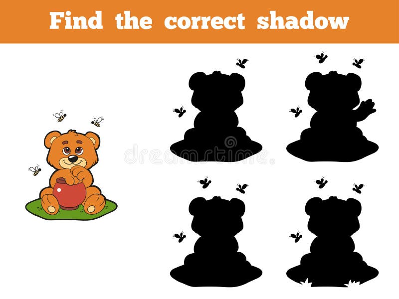 Shadow Matching Game with Milk Cows Stock Vector - Illustration of ...