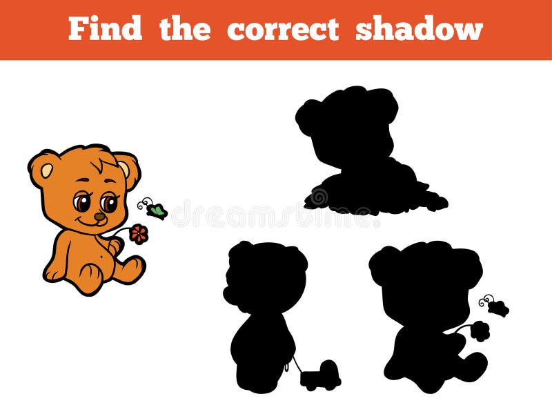 Find the Correct Shadow (bear) Stock Vector - Illustration of puzzle ...