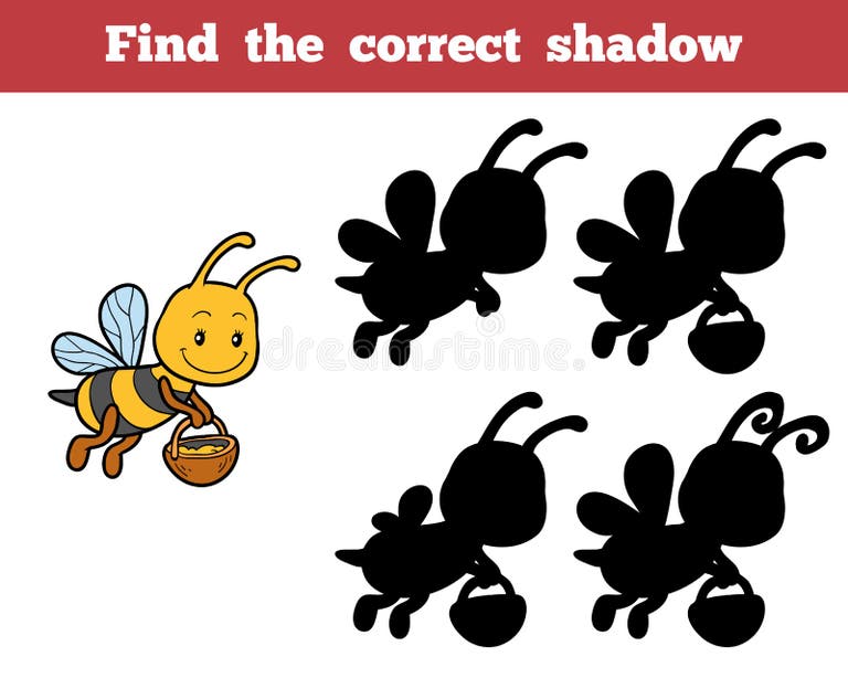 Find the Correct Shadow about Bees Stock Vector - Illustration of ...
