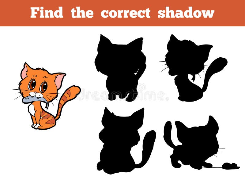 Find the Correct Shadow (cat) Stock Vector - Illustration of correct ...