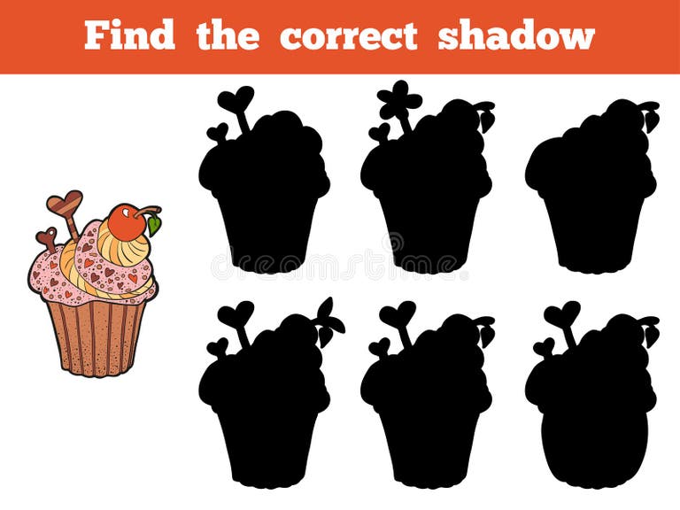 Find the Correct Shadow (cupcake) Stock Vector - Illustration of berry ...