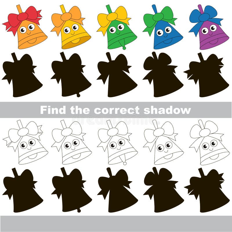 Find Correct Shadow for Each Object, the Kid Game. Stock Vector ...