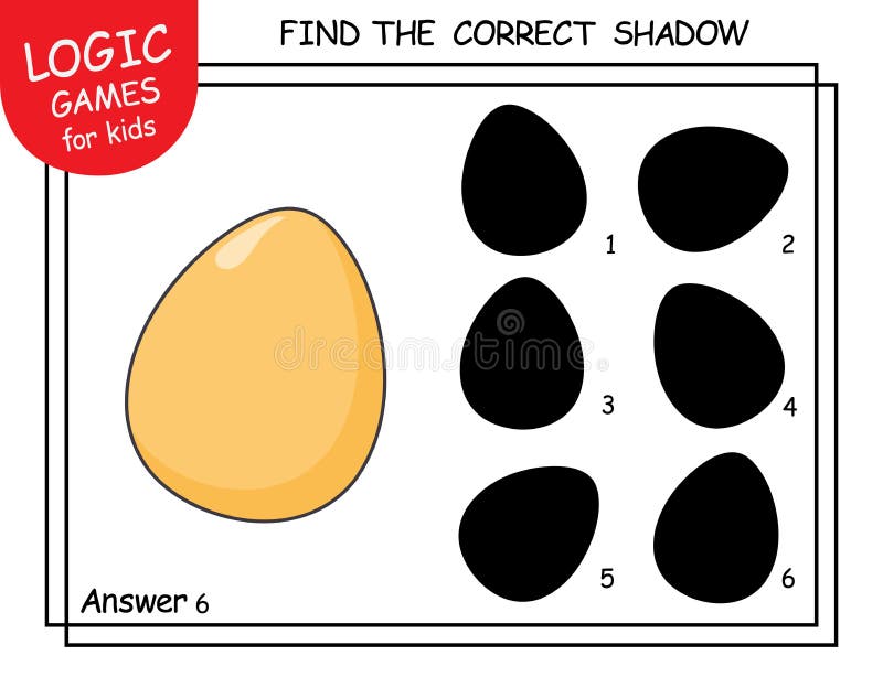 Find the Correct Shadow the Easter Egg. Task with Answer. Cute Cartoon ...