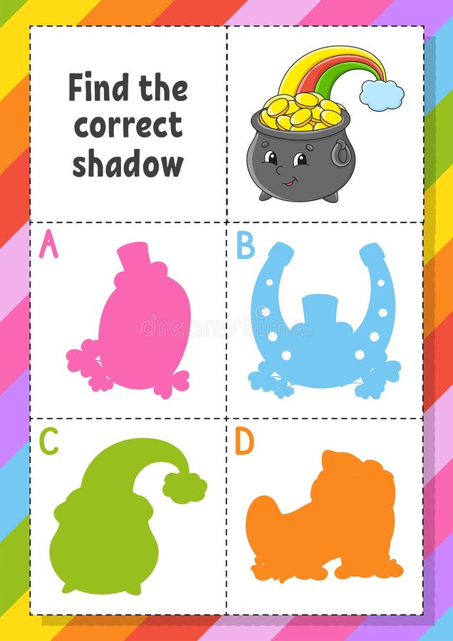 Find the Correct Shadow. Education Developing Worksheet for Kids ...