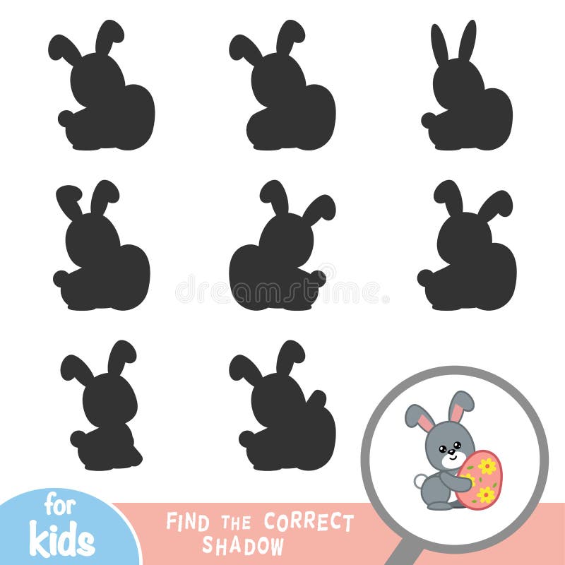 Find the Correct Shadow, Game for Children, Easter Rabbit and Eg Stock ...