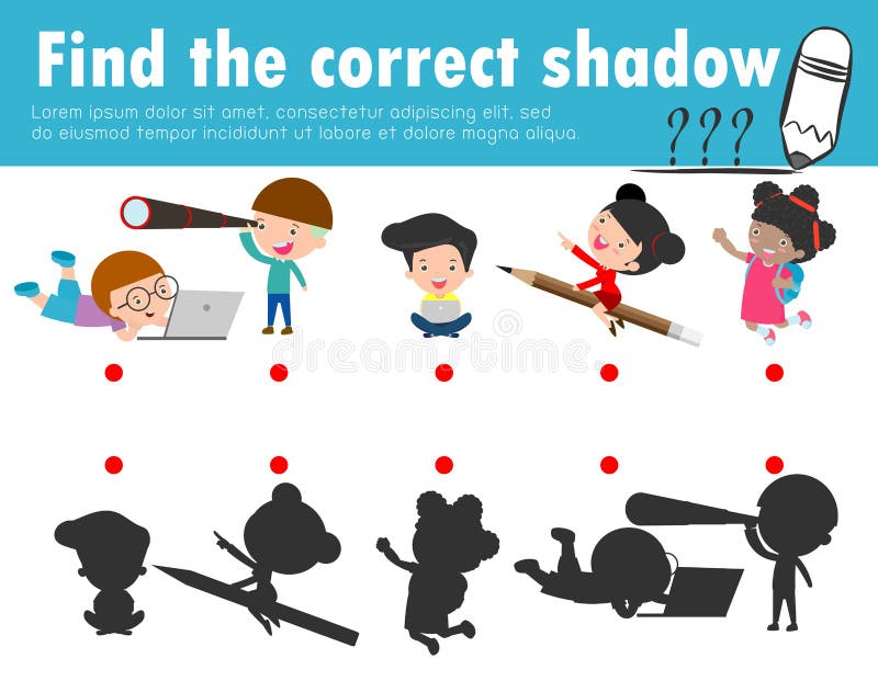 Find the Correct Shadow. Educational Game for Children, Shadow Matching ...