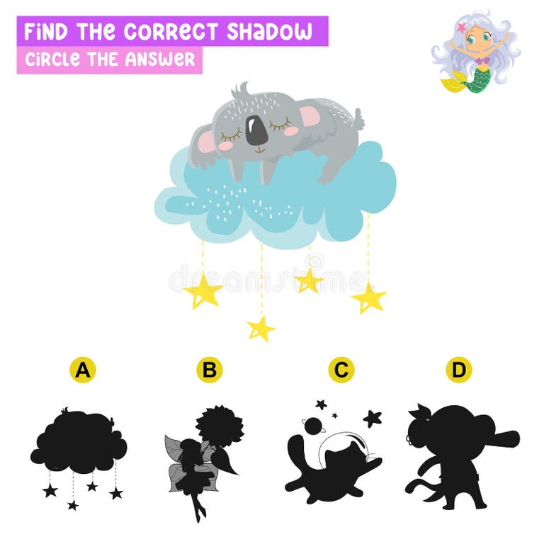 Find the Correct Shadow and Circle the Answer Stock Vector ...