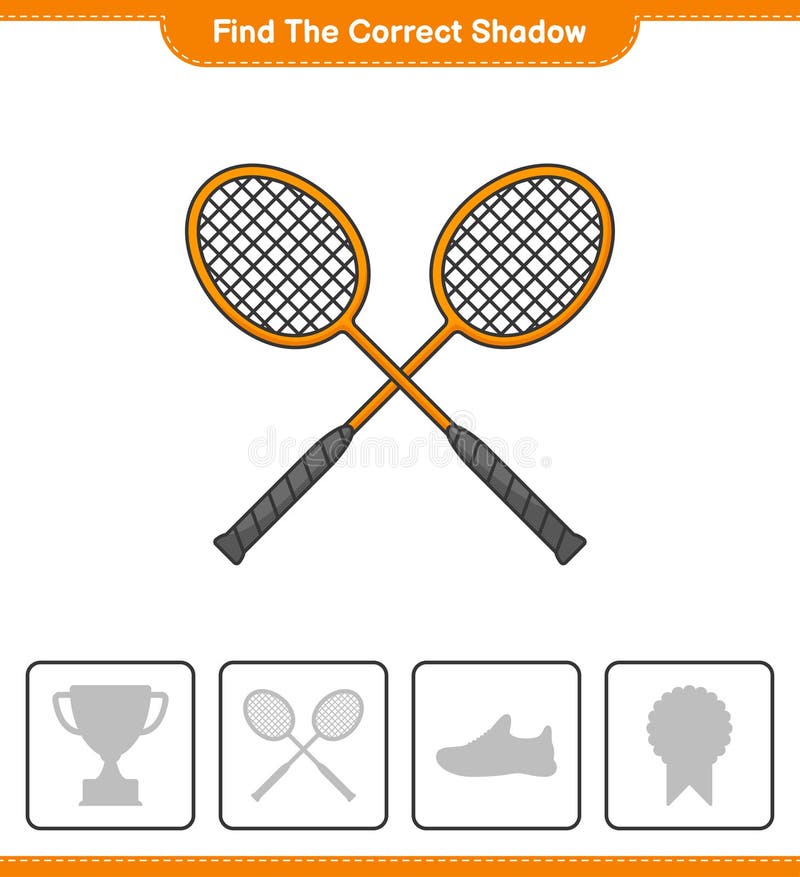 Find the Correct Shadow. Find and Match the Correct Shadow of Badminton ...