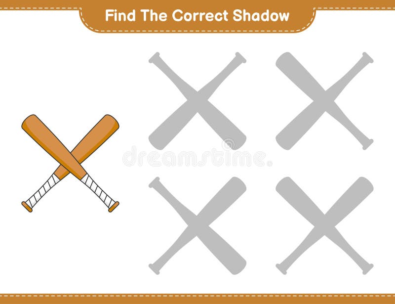 Find the Correct Shadow. Find and Match the Correct Shadow of Baseball ...