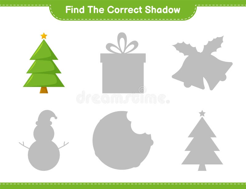 Find the Correct Shadow. Find and Match the Correct Shadow of Christmas ...