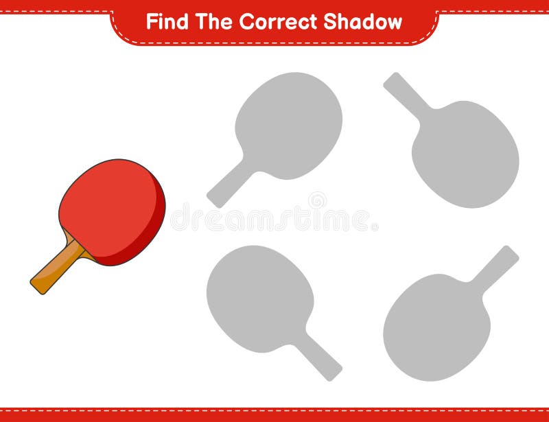 Find the Correct Shadow. Find and Match the Correct Shadow of Ping Pong ...