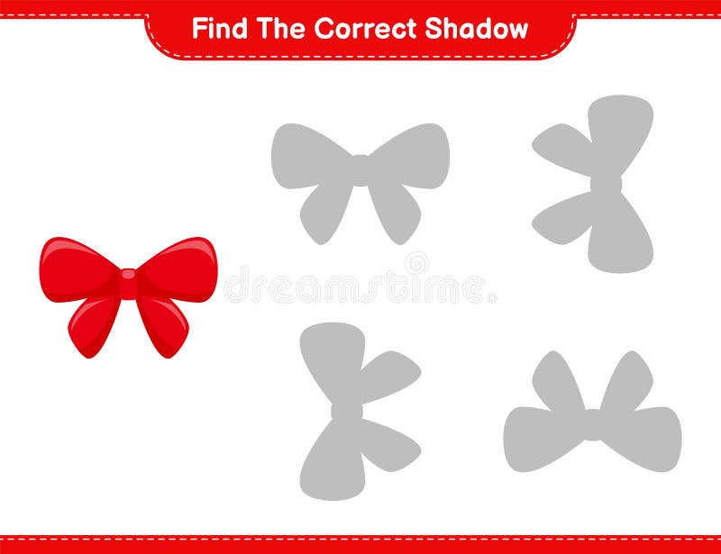 Find the Correct Shadow. Find and Match the Correct Shadow of Ribbons ...