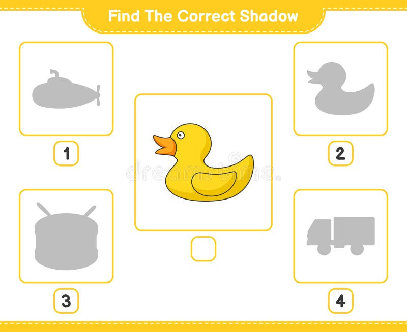 Find the Correct Shadow. Find and Match the Correct Shadow of Rubber ...