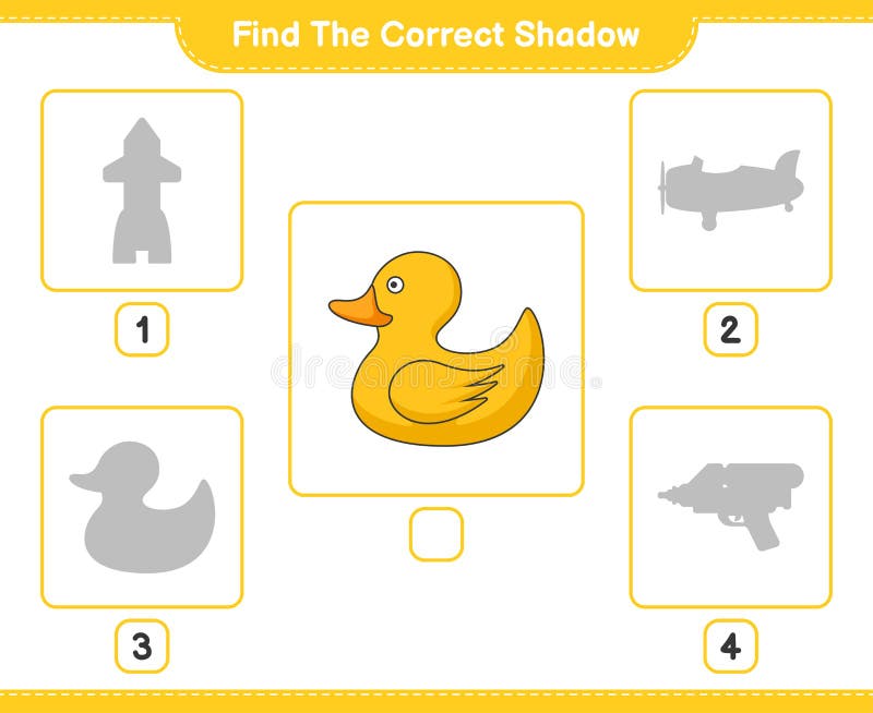 Find the Correct Shadow. Find and Match the Correct Shadow of Rubber ...