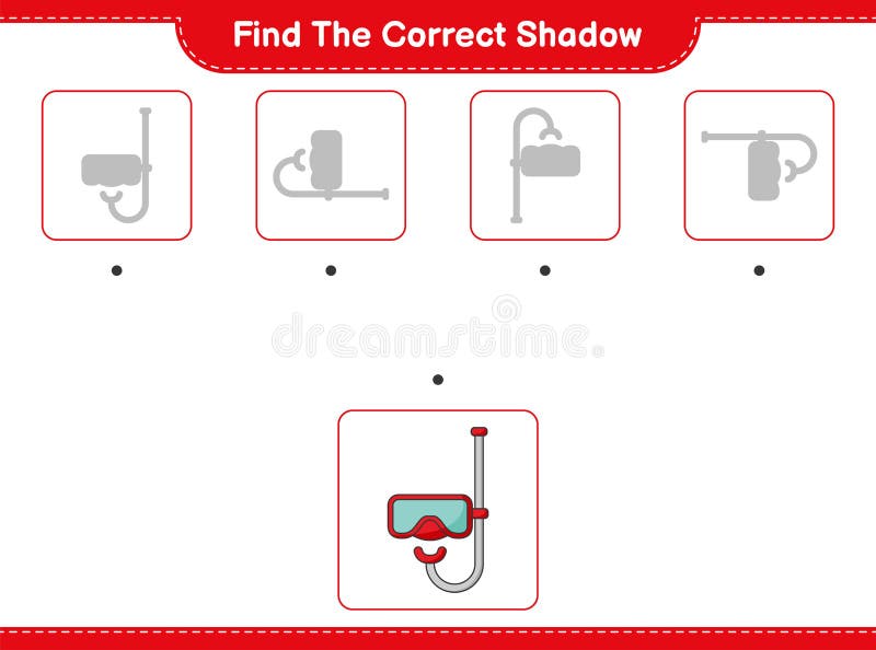 Find the Correct Shadow. Find and Match the Correct Shadow of Scuba ...