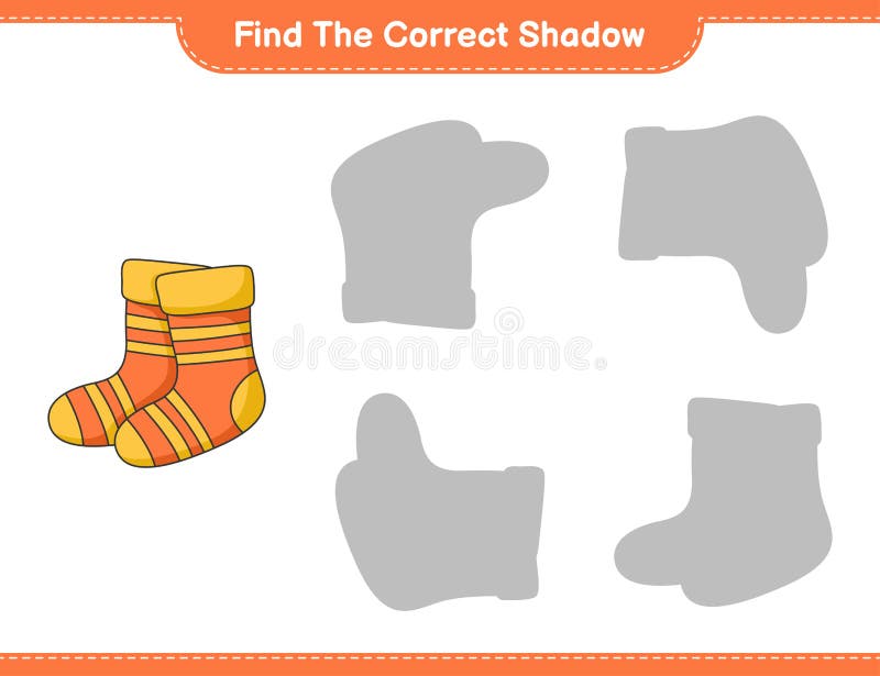 Find the Correct Shadow. Find and Match the Correct Shadow of Socks ...