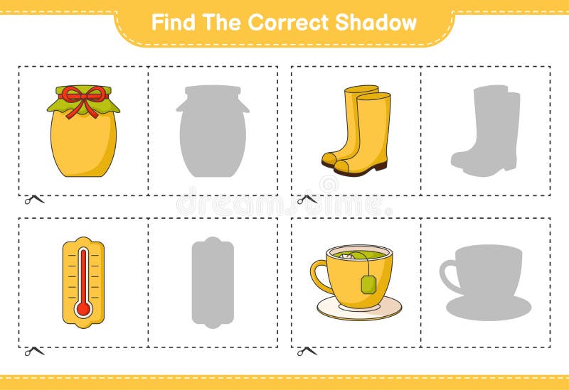 Find the Correct Shadow. Find and Match the Correct Shadow of ...