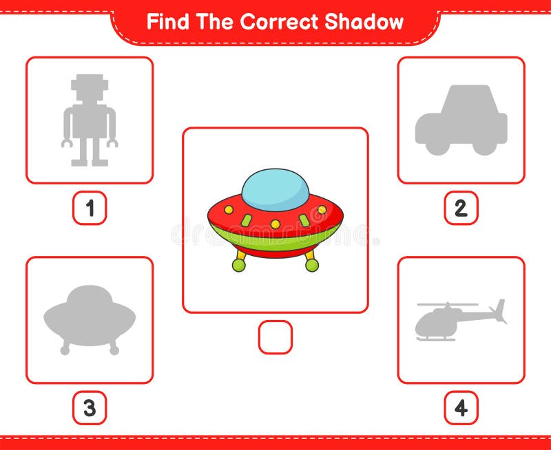 Find the Correct Shadow. Find and Match the Correct Shadow of Ufo Stock ...