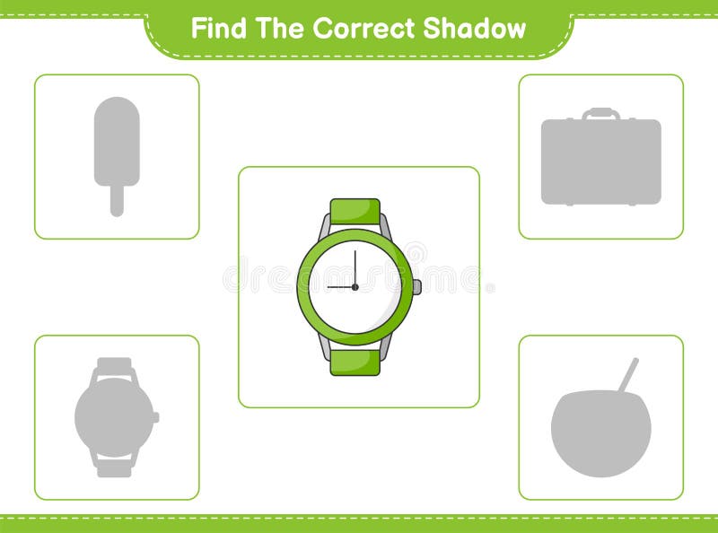 Find the Correct Shadow. Find and Match the Correct Shadow of Watches ...