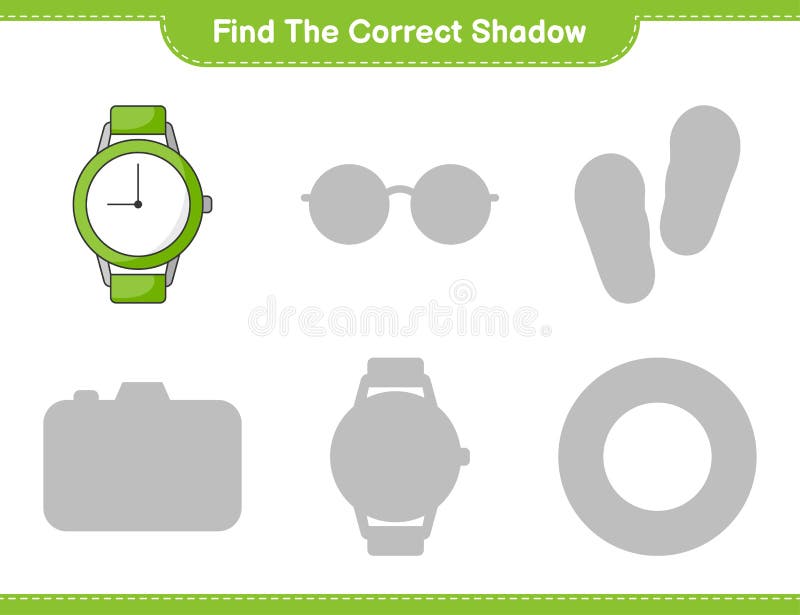Find the Correct Shadow. Find and Match the Correct Shadow of Watches ...