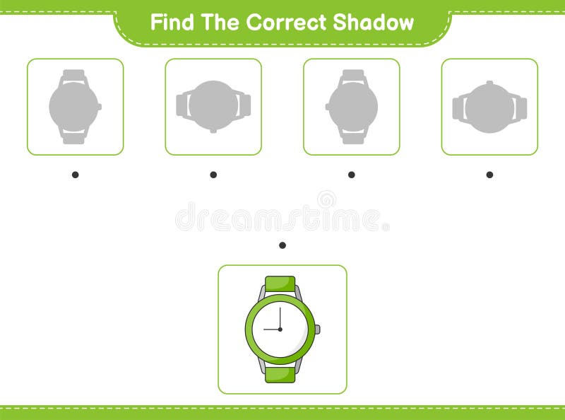 Find the Correct Shadow. Find and Match the Correct Shadow of Watches ...