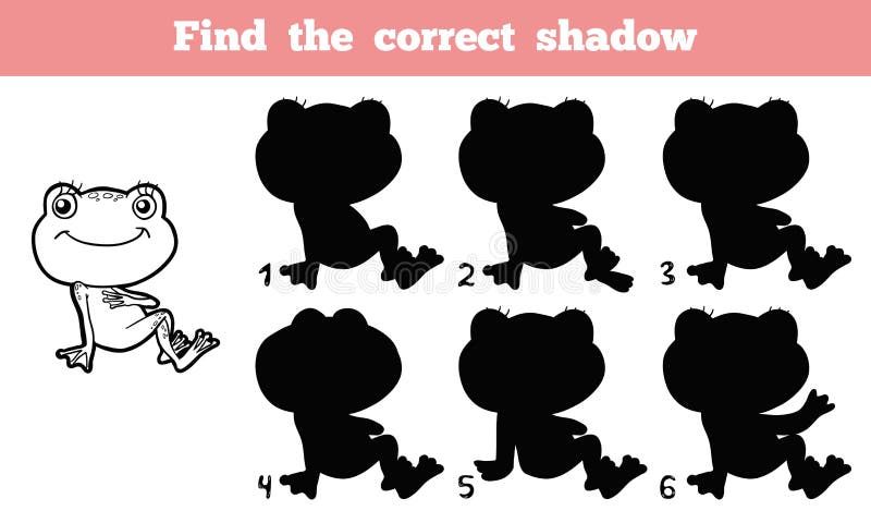 Find the Correct Shadow (frog) Stock Vector - Illustration of ...