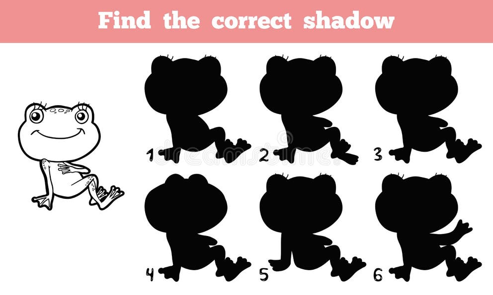 Find the Correct Shadow (frog) Stock Vector - Illustration of ...