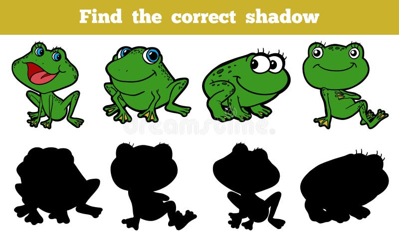 Find the Correct Shadow (frog) Stock Vector - Illustration of brain ...