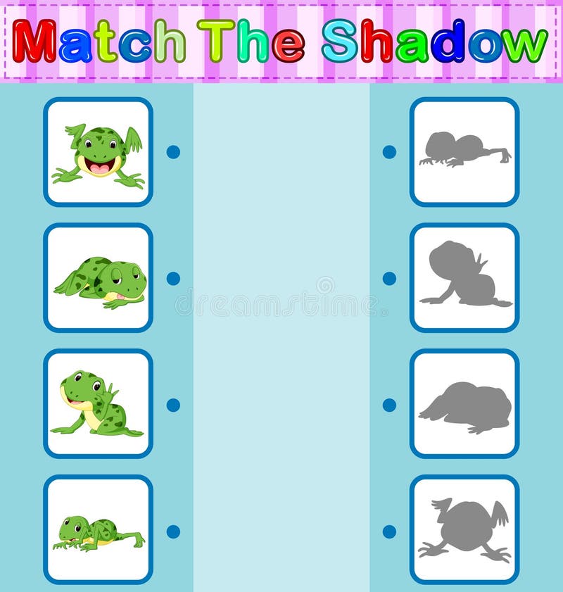 Find the Correct Shadow of the Frog Stock Vector - Illustration of ...