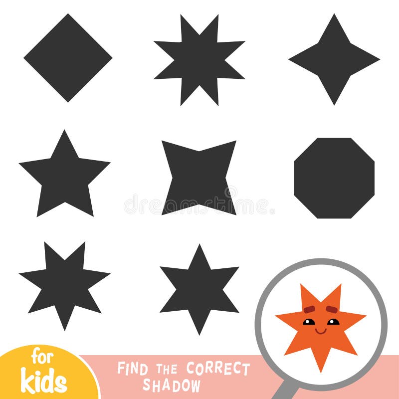 Find the Correct Shadow, Game for Children, Star Stock Vector ...