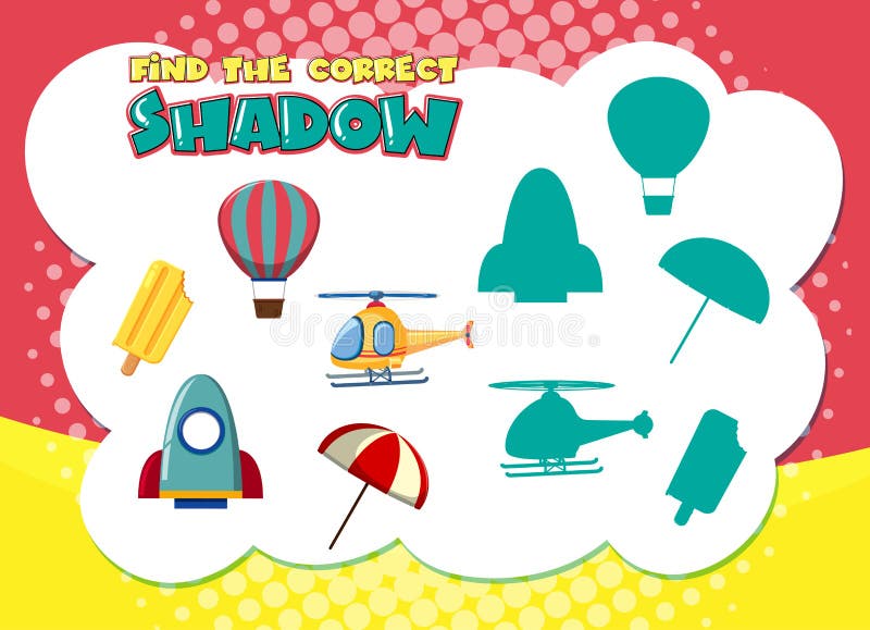Find the Correct Shadow Game Template of Toy Stock Vector ...