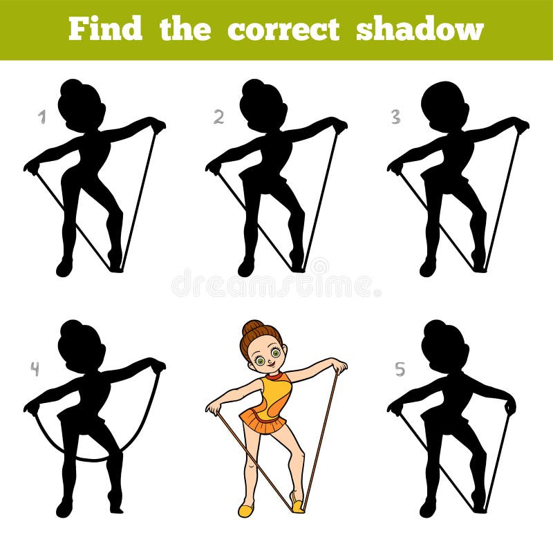 Find the Correct Shadow, the Gymnast with a Rope Stock Vector ...