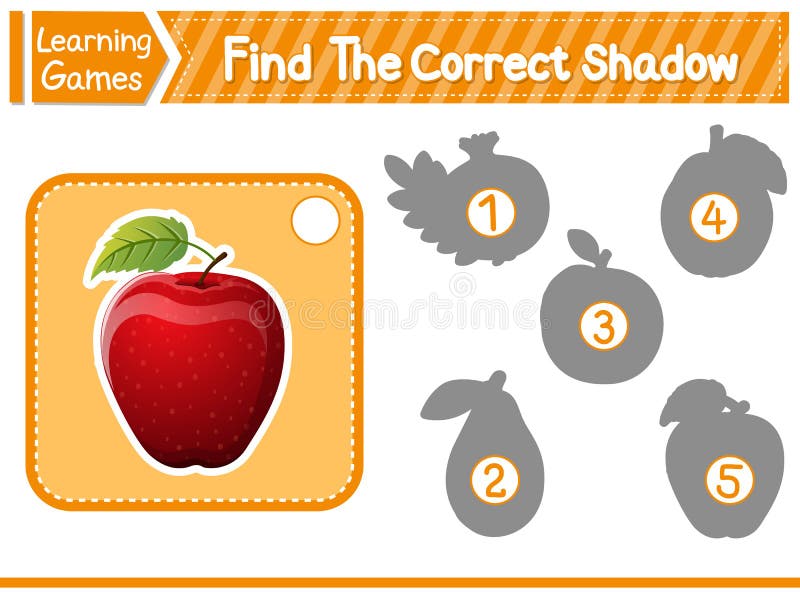 Find the Correct Shadow Find and Match the Correct Shadow of Apple ...