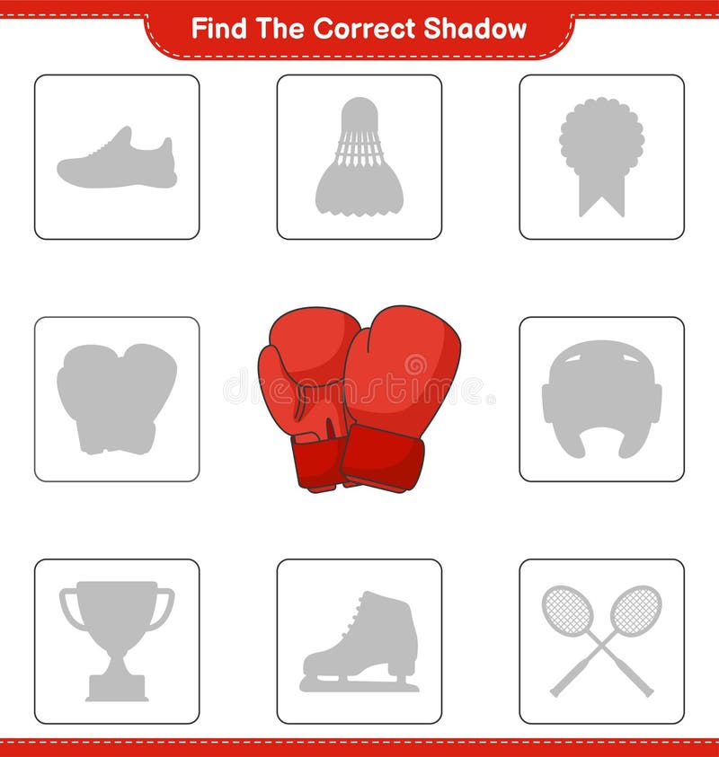 Find the Correct Shadow. Find and Match the Correct Shadow of Boxing ...