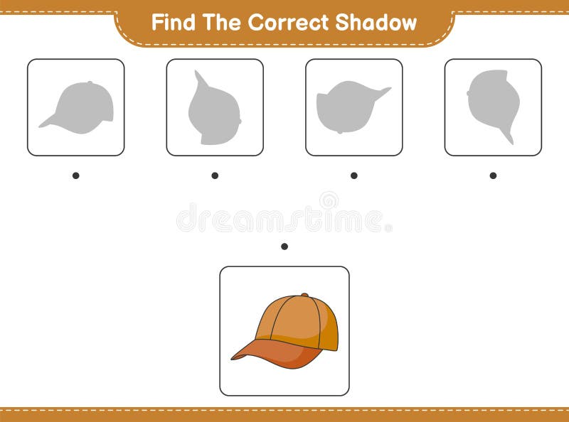 Find the Correct Shadow. Find and Match the Correct Shadow of Cap Hat ...