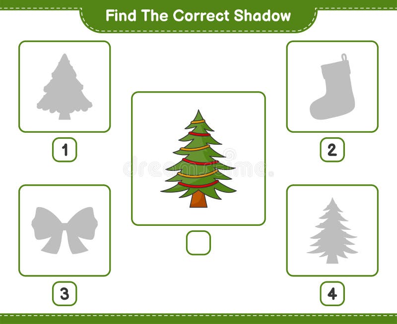 Find the Correct Shadow. Find and Match the Correct Shadow of Christmas ...