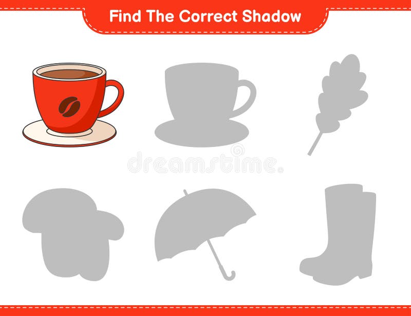Find the Correct Shadow. Find and Match the Correct Shadow of Coffee ...